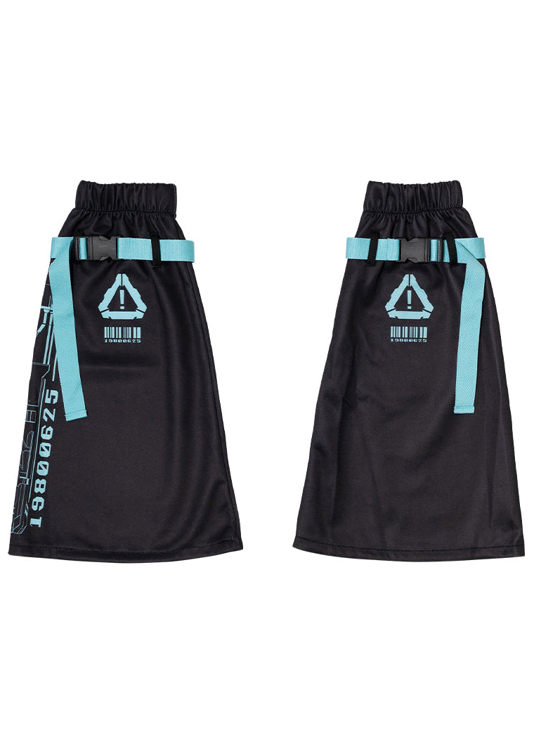 ACDC RAG Error Code Cyberpunk Tech Black Blue Leg Warmer JR-486-122 | LASR – LA Style Rush