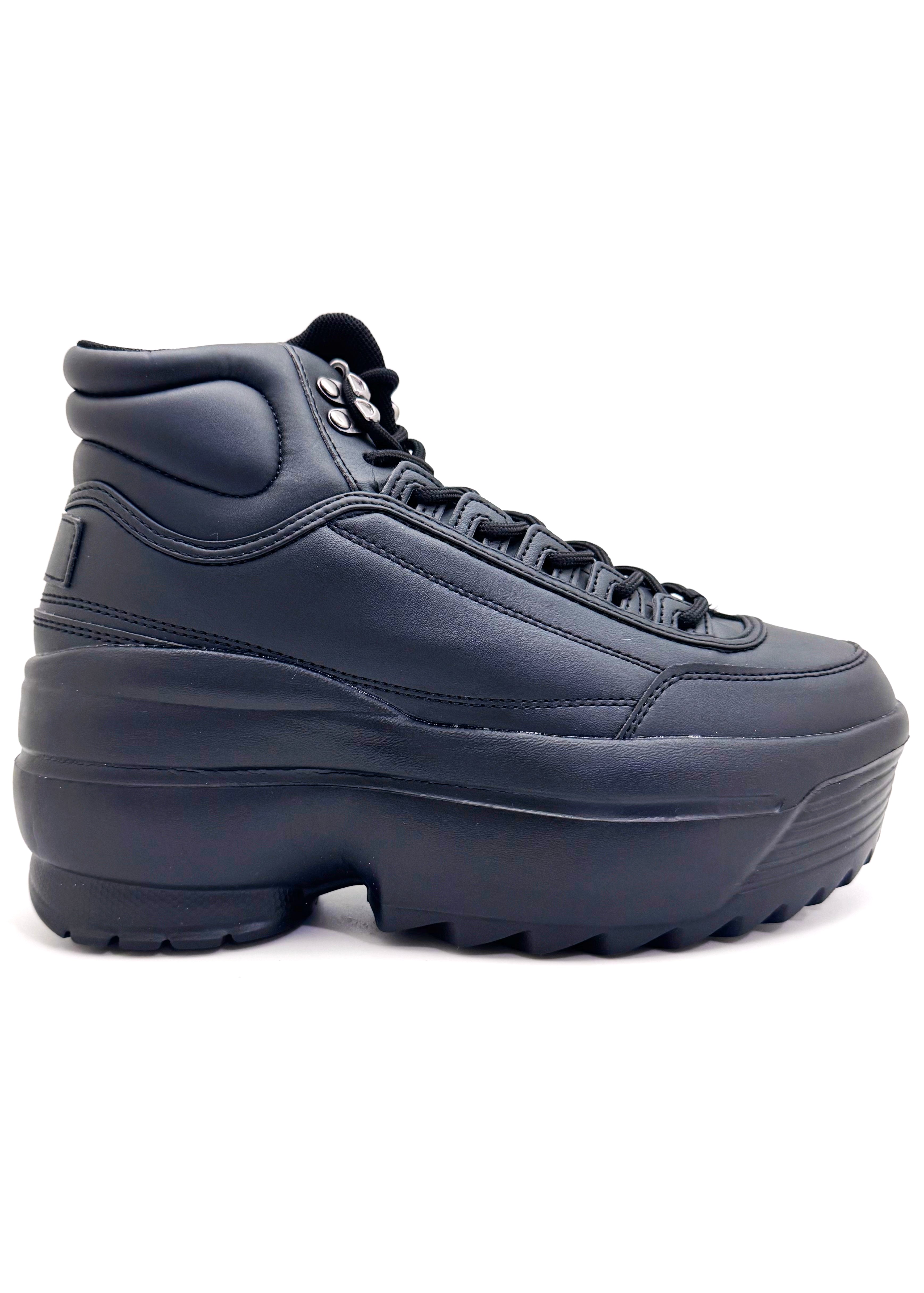 Berness MACY 01 Shadow Mode Black Platform Sneakers | LASR – LA Style Rush