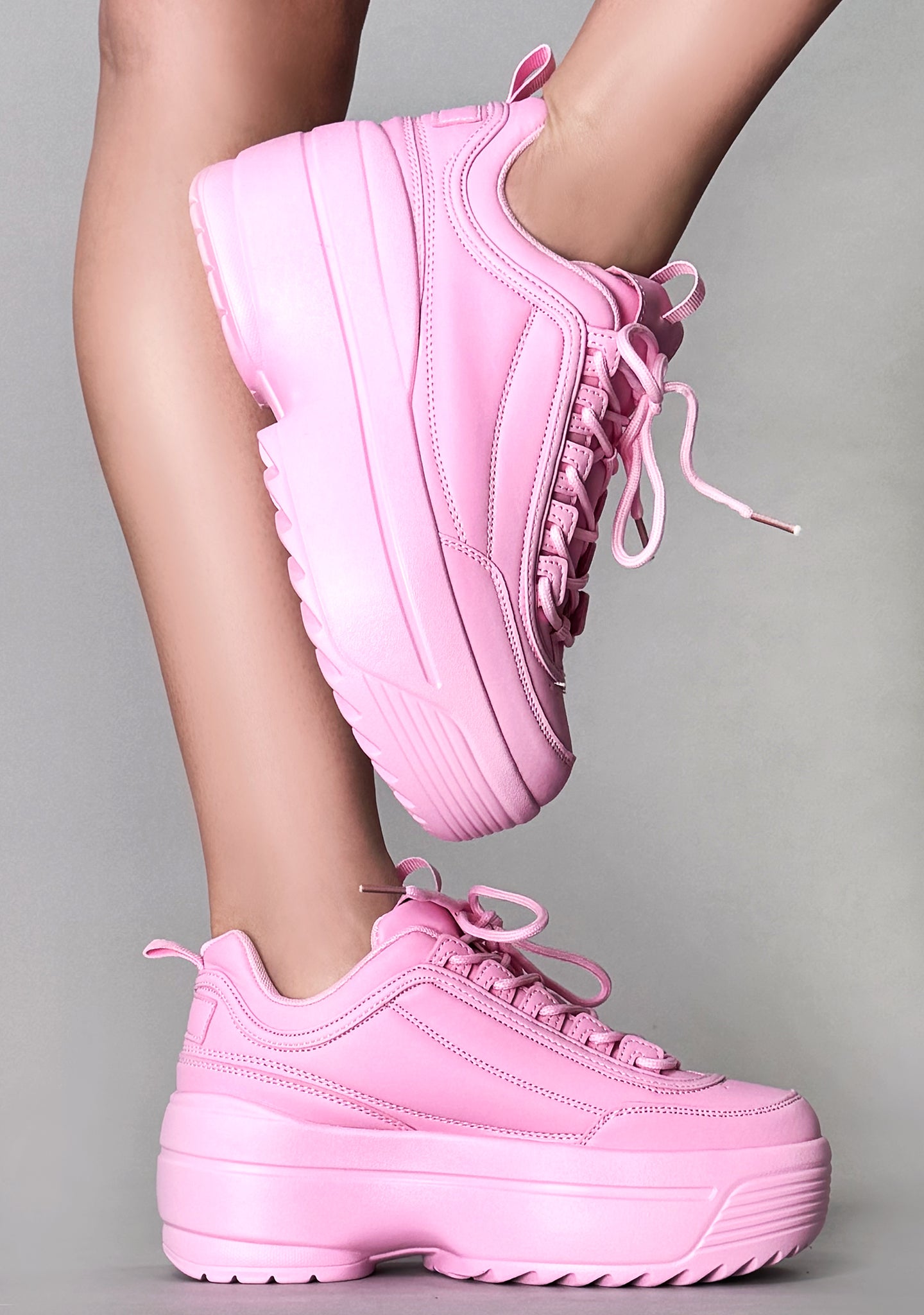 Berness LILY 5005 Sugar Pop Pink Platform Sneakers | LASR – LA Style Rush