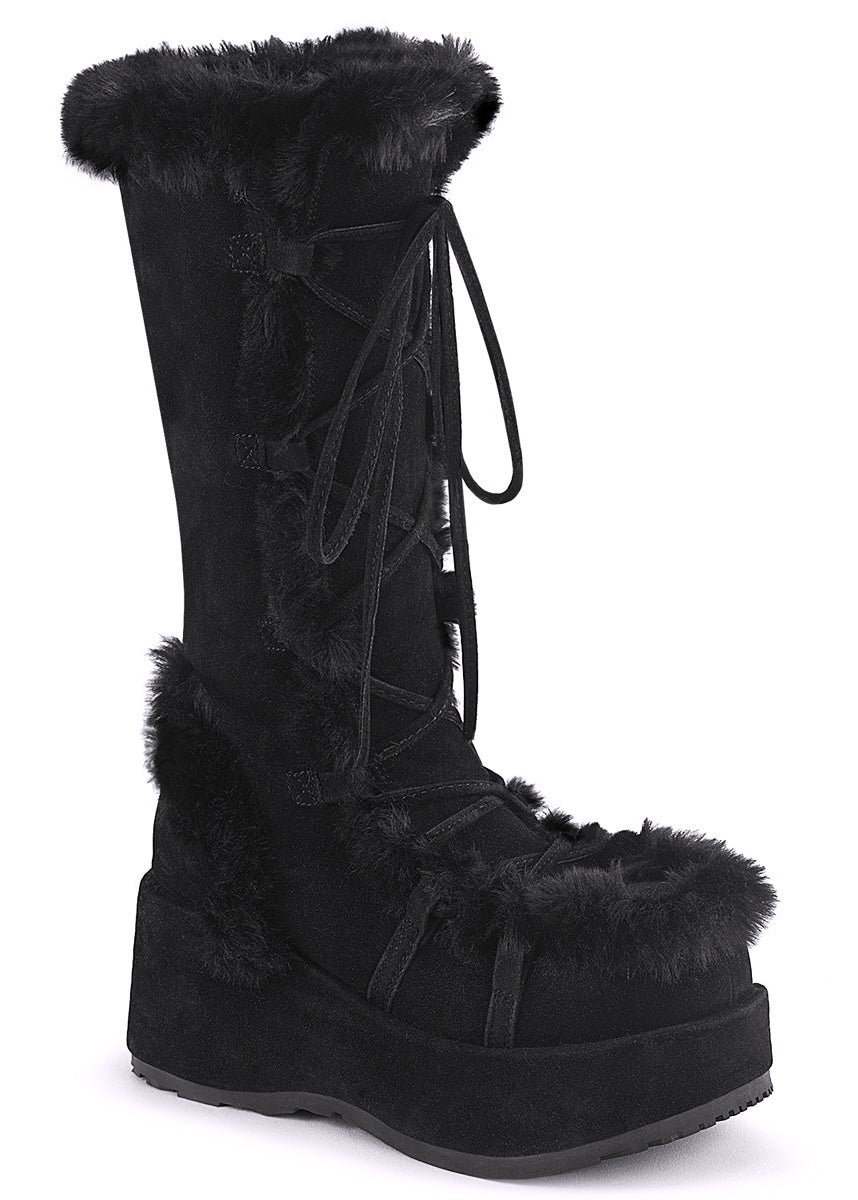 Demonia CUBBY 311 Black Platform Boots CUB311/BVS | LASR – LA Style Rush