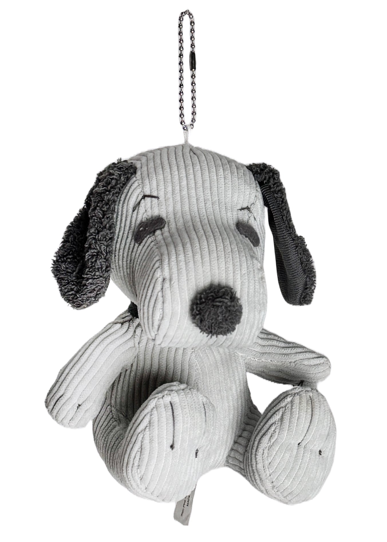 Peanuts Snoopy Grey Corduroy Plush Ball Chain Mascot Keychain ...
