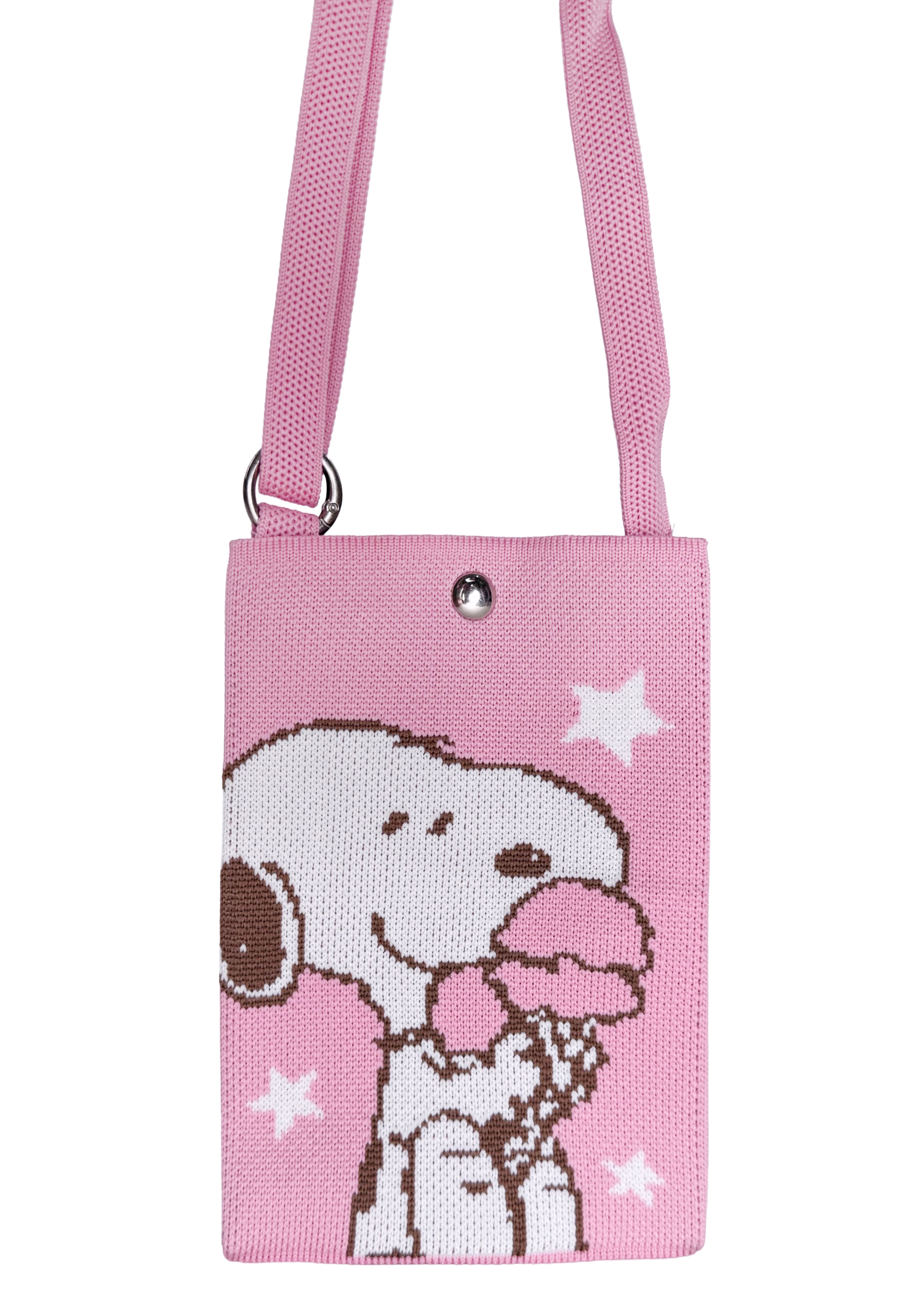 Peanuts Snoopy Loves Ice Cream Knitted Pink Crossbody SN479 | LASR – LA ...