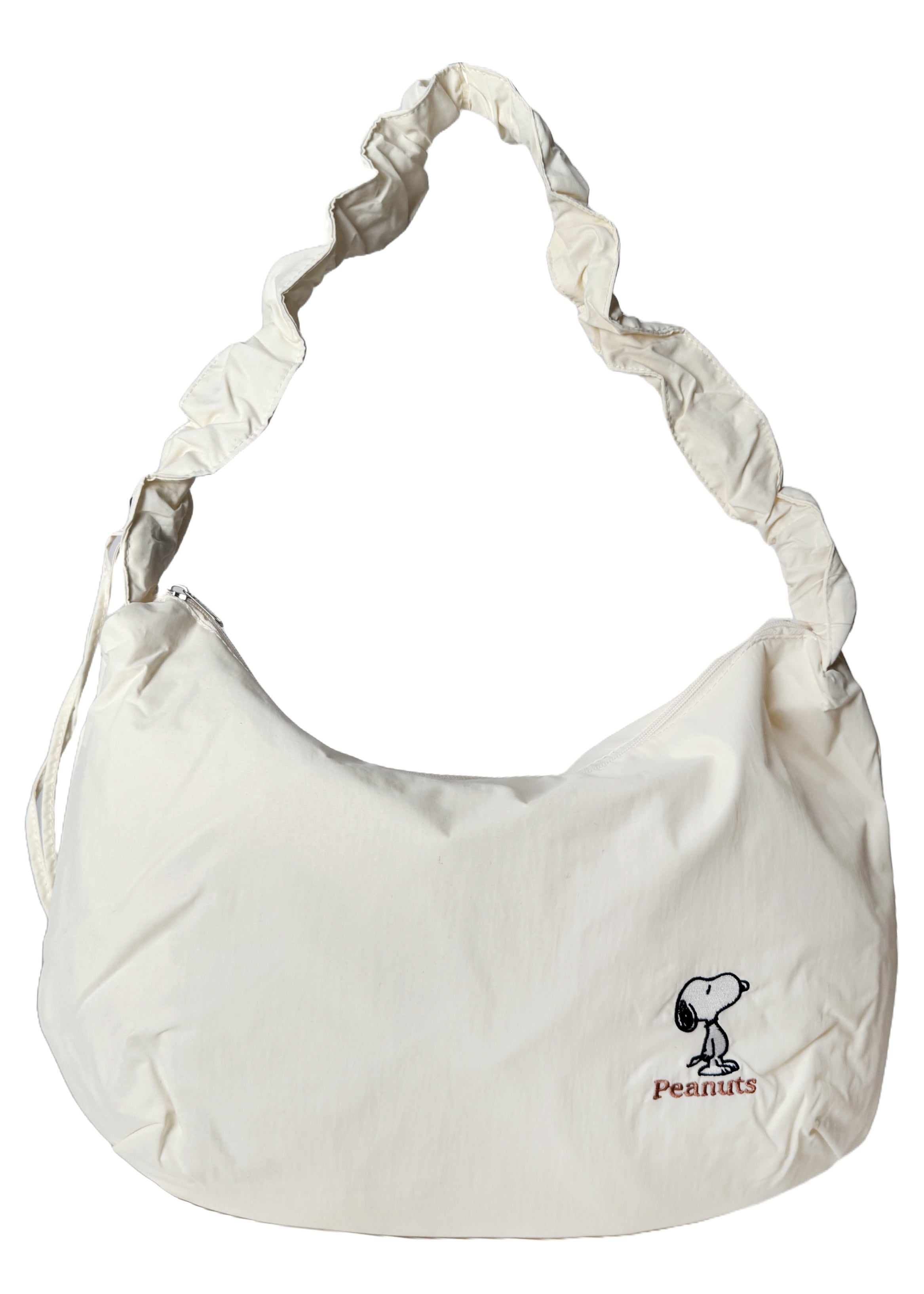 Peanuts Snoopy Classic Medium Nylon Ivory Shoulder Bag ST240719 | LASR ...