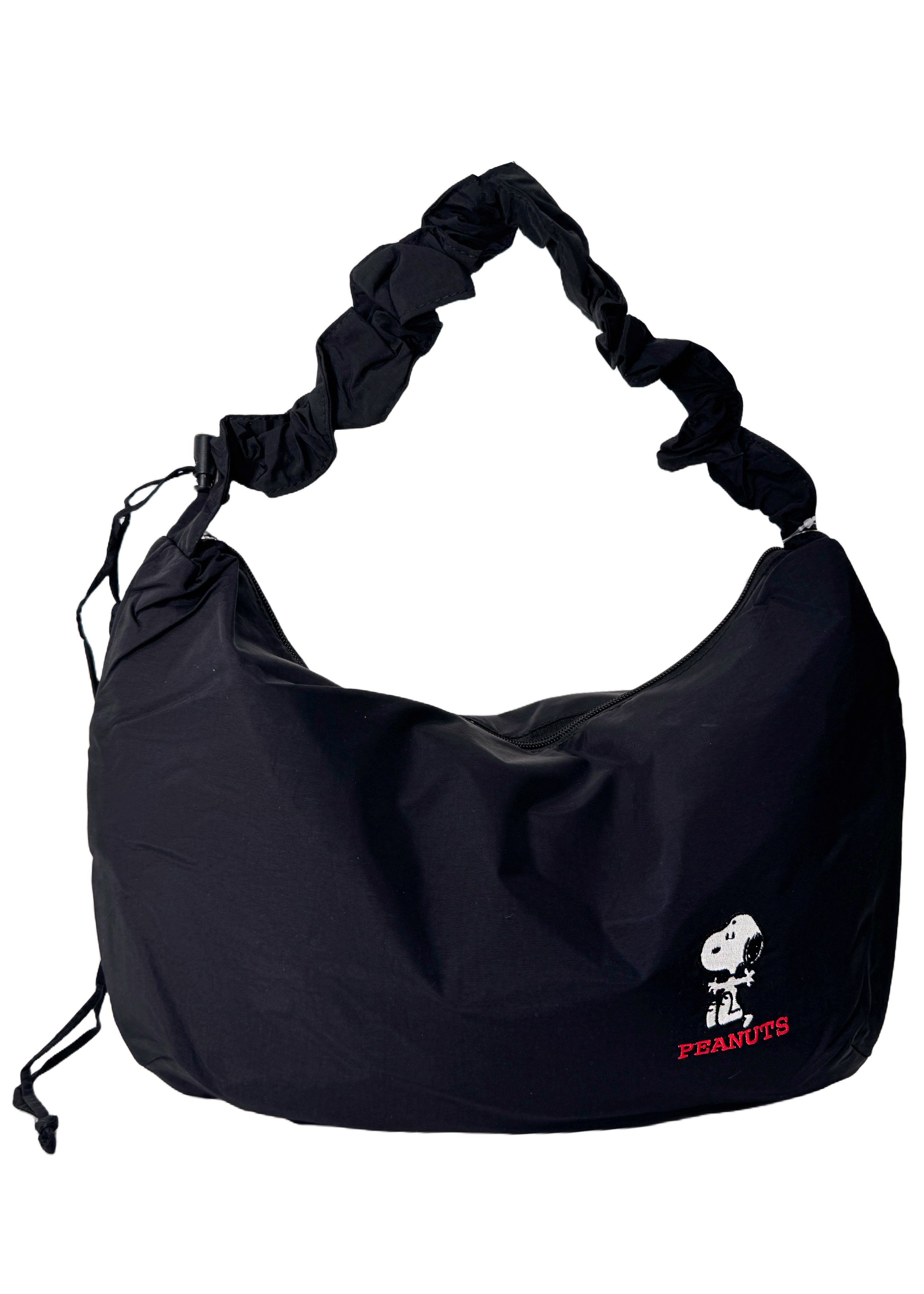 Peanuts Snoopy Say Hi Medium Nylon Black Shoulder Bag ST240719 | LASR ...