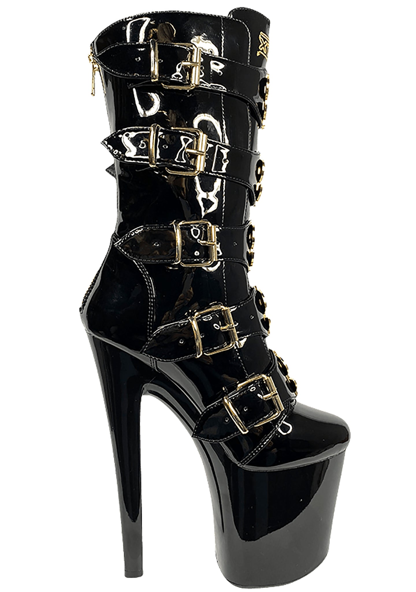 XTRA | Shop XTRA By Y.R.U. VIP Platform Heels in Black Gold at ...